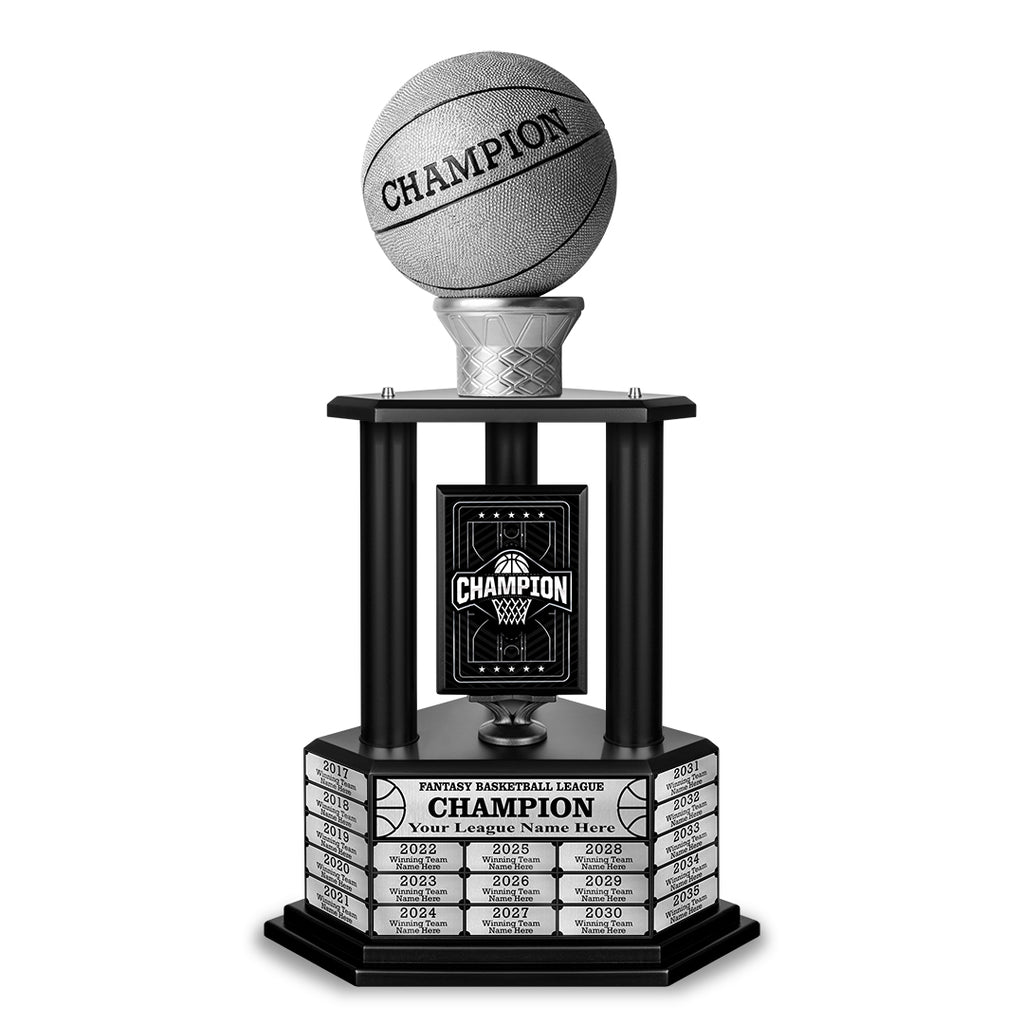 Silver Championship Basketball Trophies 26-36” MVP Perpetual Trophy ...