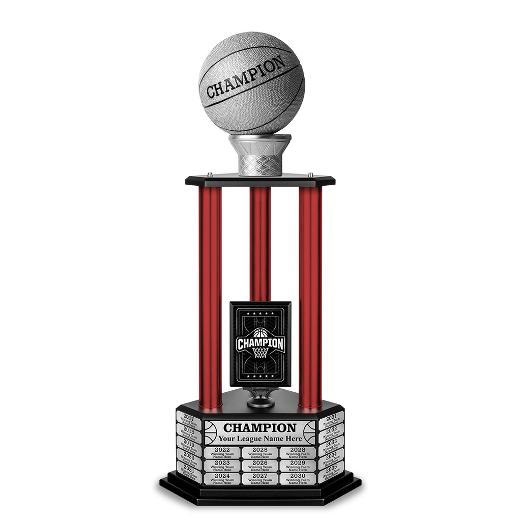 Silver Championship Basketball Trophies 26-36” MVP Perpetual Trophy ...