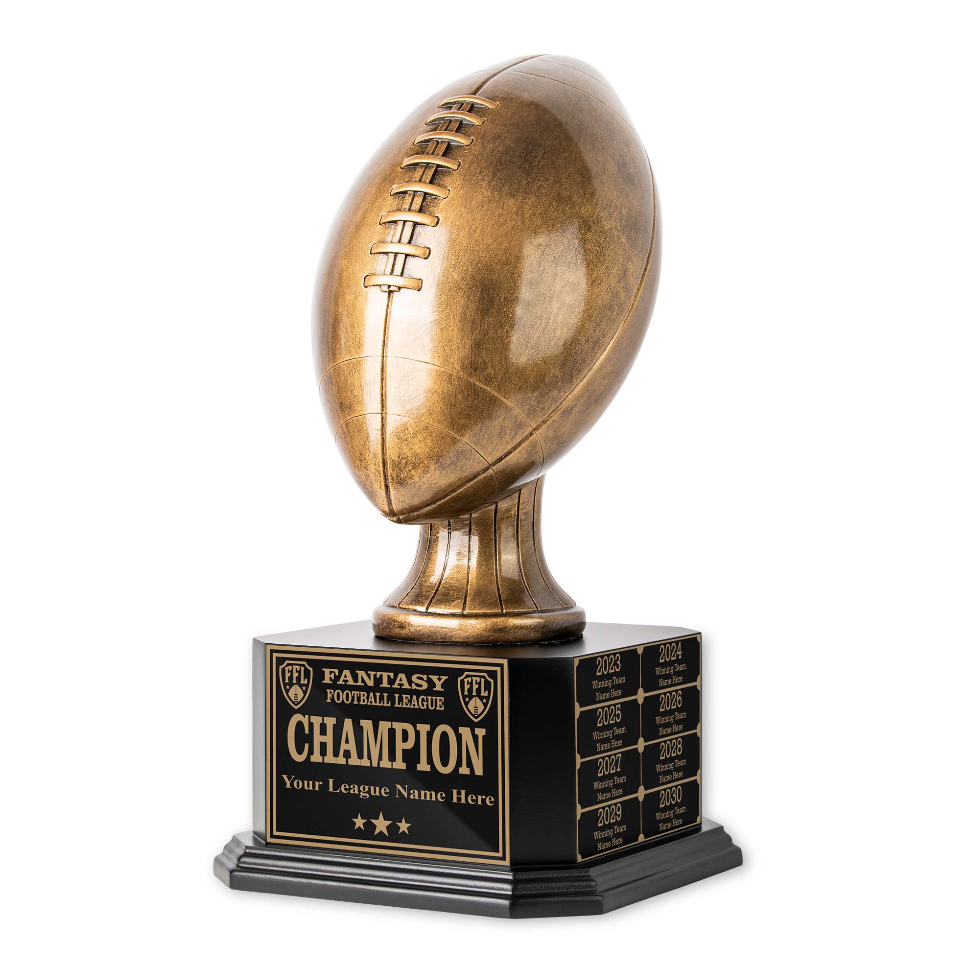 15" Football Trophy- Antique Gold – Fantasy Champs